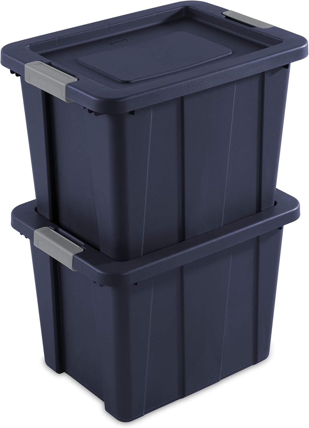 Sterilite 18 Gal Latching Tuff1 Storage Tote, Stackable Bin with Latch ...