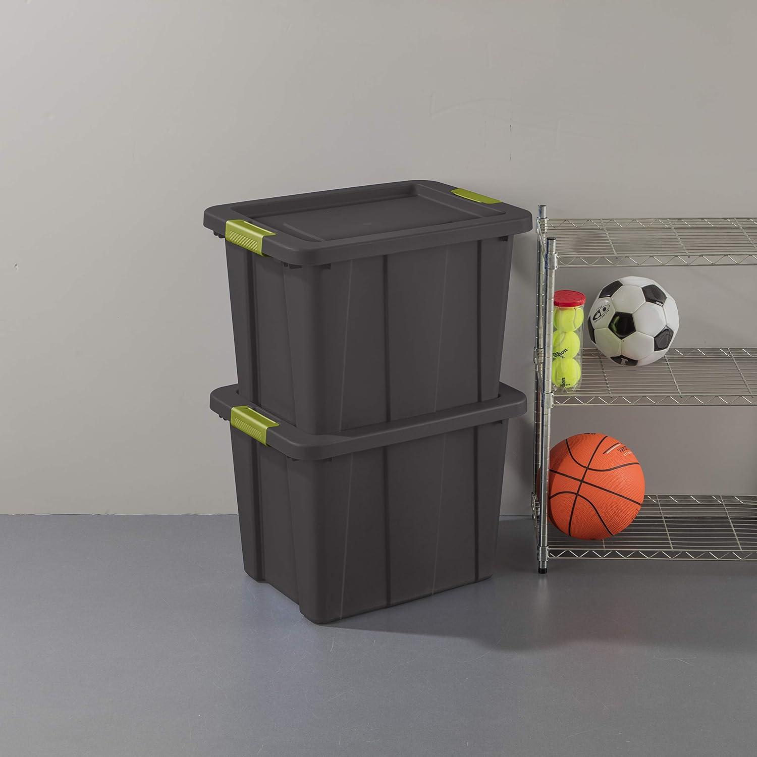 Sterilite 18 Gal Latching Tuff1 Storage Tote, Stackable Bin with Latch ...