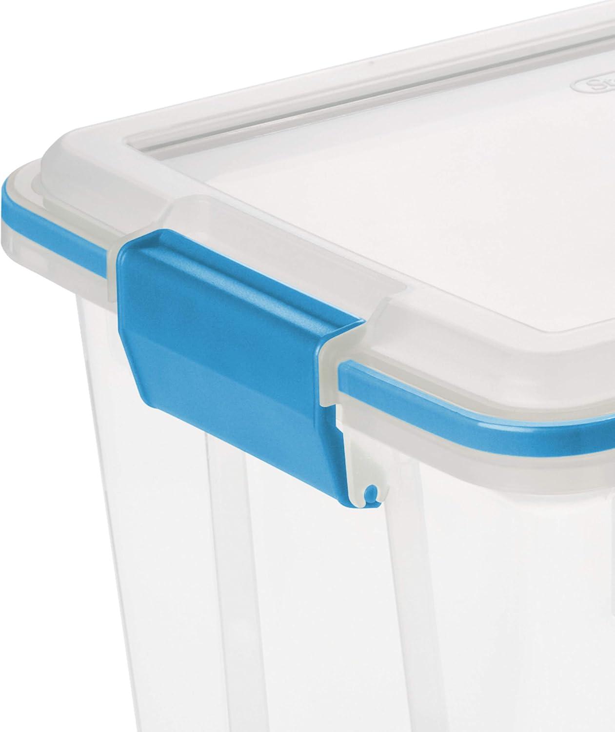 Sterilite 20 Qt Gasket Box, Stackable Storage Bin with Latching Lid and ...