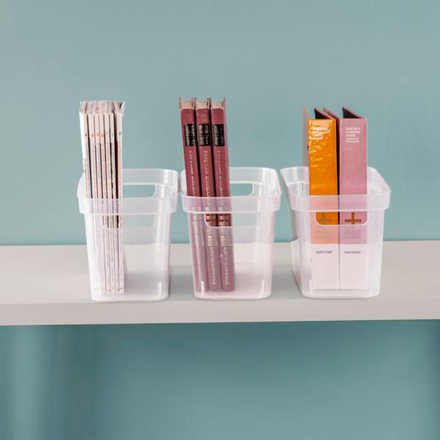 Sterilite 6.25×6.25×15 Inch Narrow Modern Storage Bin with Comfortable ...