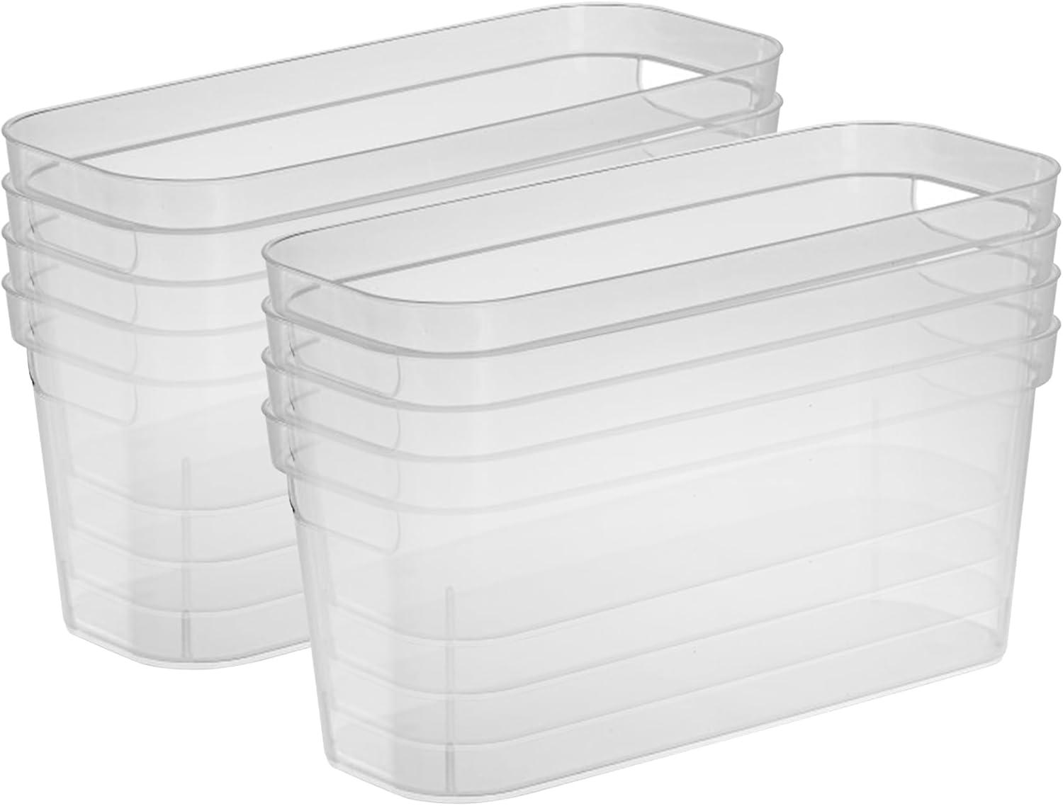 Sterilite 6.25×6.25×15 Inch Narrow Modern Storage Bin with Comfortable ...