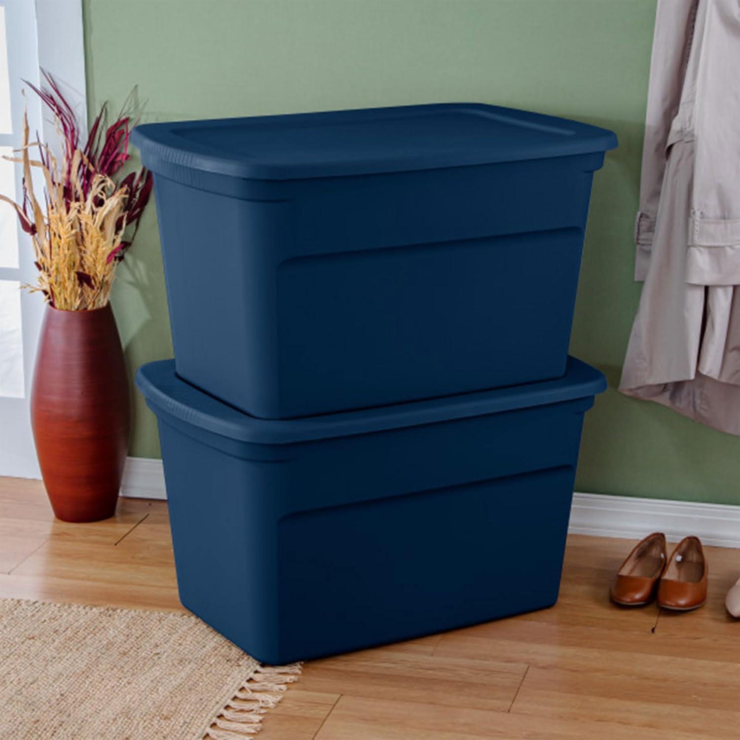 Sterilite 6-Pack Tote, Plastic Storage Bins with Snap Lids, 30 Gallon ...