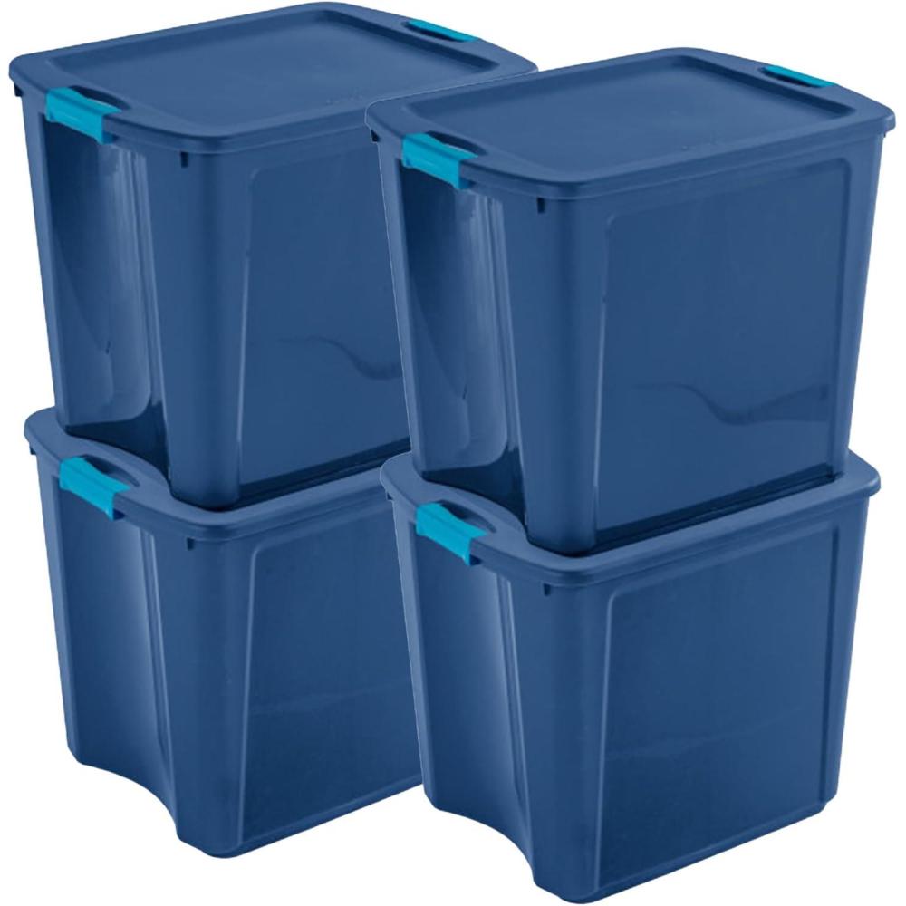 Sterilite 26 Gal Latch and Carry, Stackable Storage Bin with Latching ...